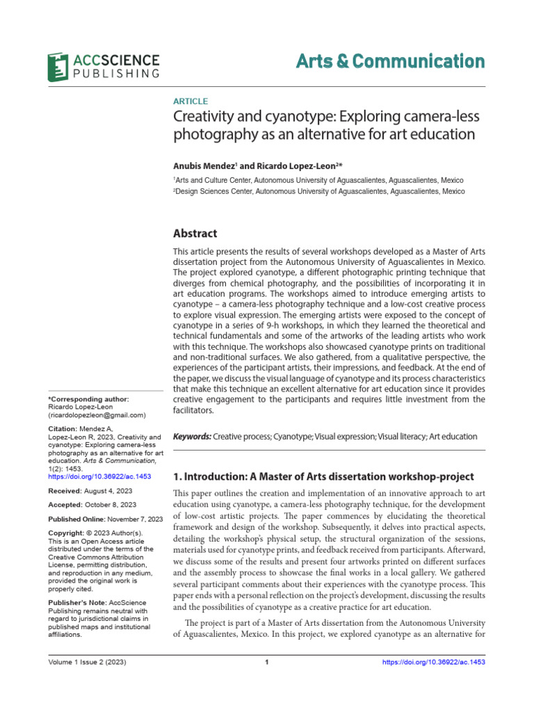 Creativity and Cyanotype: Exploring Camera-Less Photography As An ...