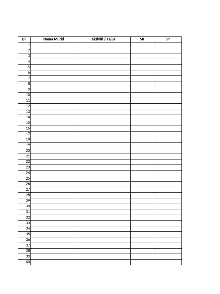 Borang_PBD_PSV_Tahun_1_6 | PDF