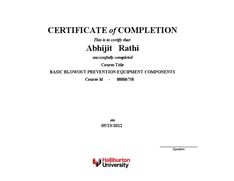 BOP Certificate | PDF