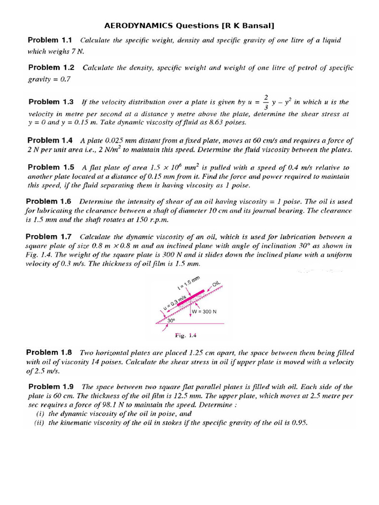 Aerodynamics Questions | PDF
