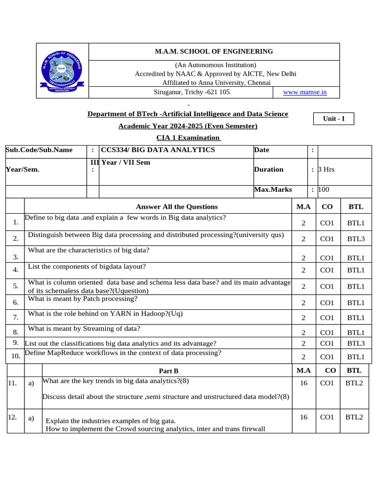 Bda Questions New (2) | PDF | Big Data | Apache Hadoop