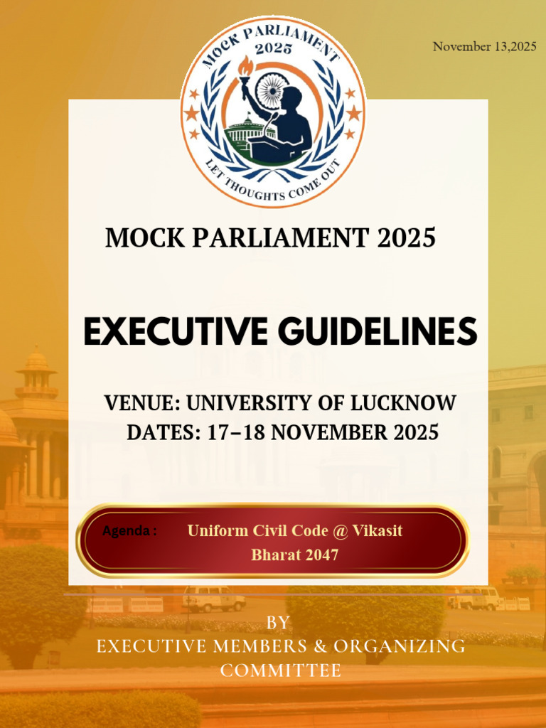 Mock Parliament 2025 Motion Guidelines | PDF | Bill (Law) | United ...