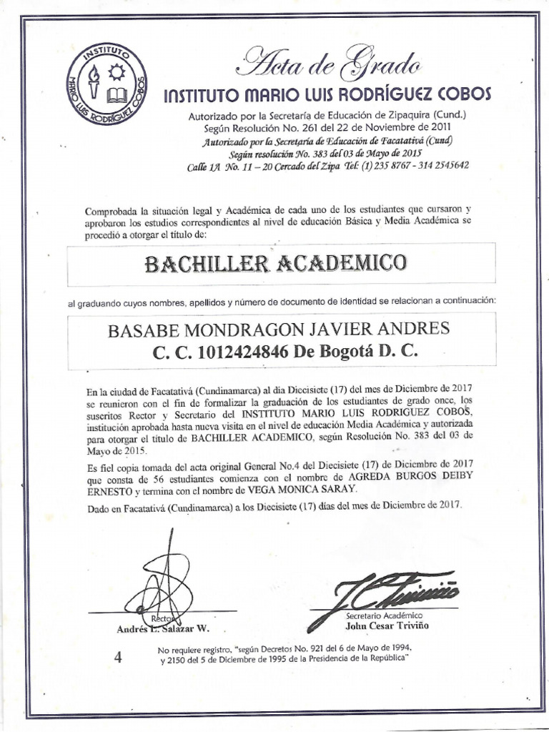 0011 Certificado Estudios | PDF