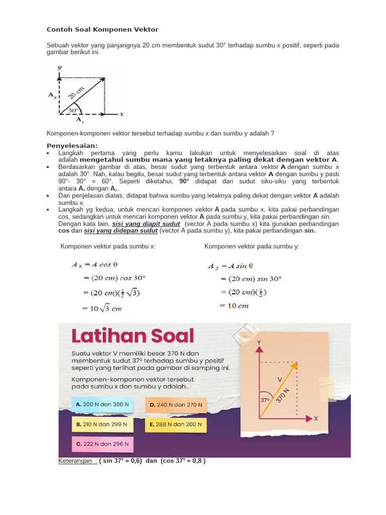 Komponen Vektor (KELAS XI.1) | PDF
