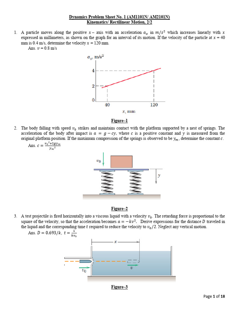 2025 Dynamics-Engineering - Mechanics-Problem - Sets-Kinematics | PDF | Acceleration | Kinematics