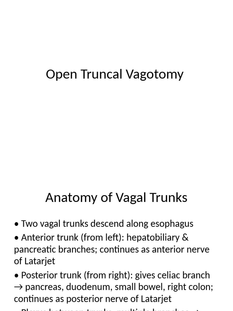 Open Truncal Vagotomy | PDF