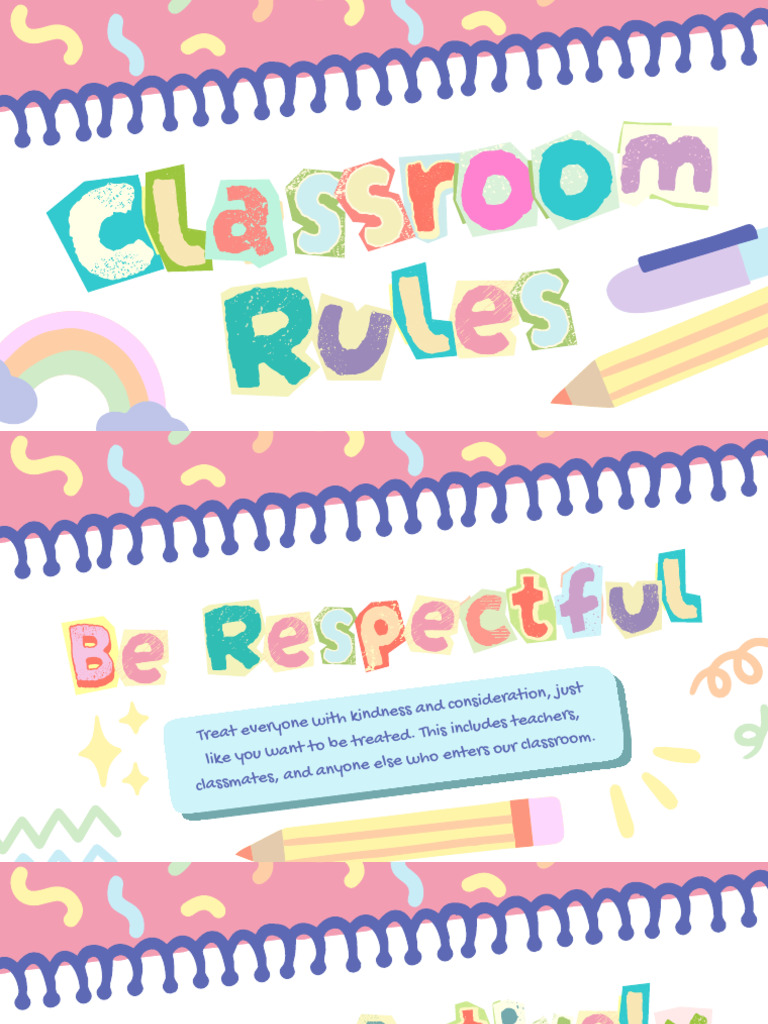 Back To School Classroom Rules Educational Presentation in Pink, Yellow ...