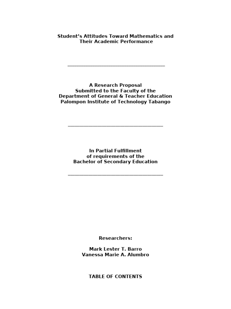 Student's Attitude Toward Mathematics and Their Academic Performance ...