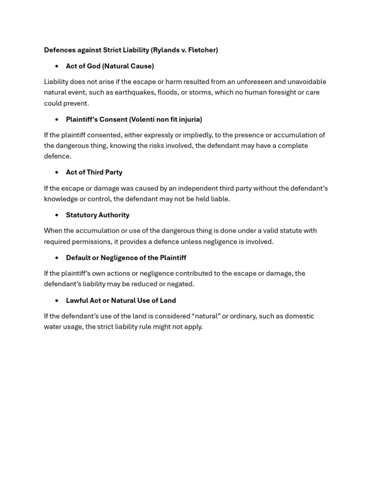 Strict Liability Defences | PDF