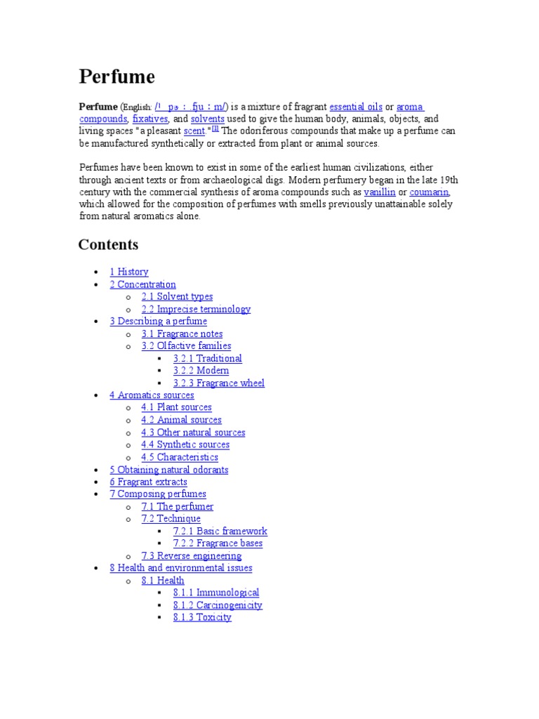 Perfume | PDF | Perfume | Perfumery