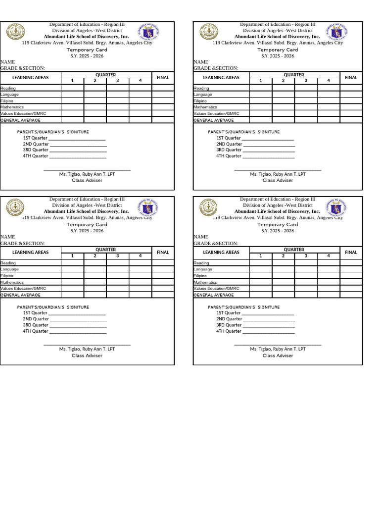 Temporary-Card-kinder-1 | PDF | Philippines
