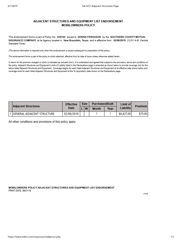 SIA SCC Adjacent Structures Page | PDF