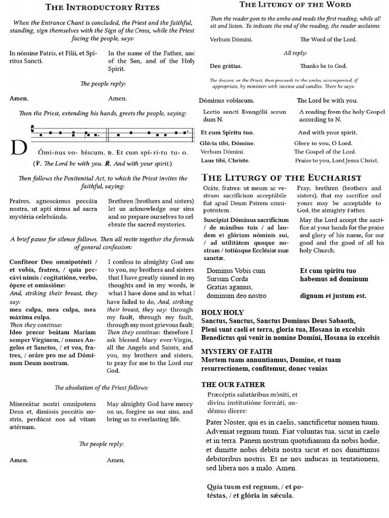 Mass in Latin Congregation Version | PDF