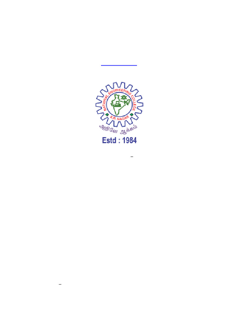National Engineering College: K.R.Nagar, Kovilpatti | PDF | Engineering ...