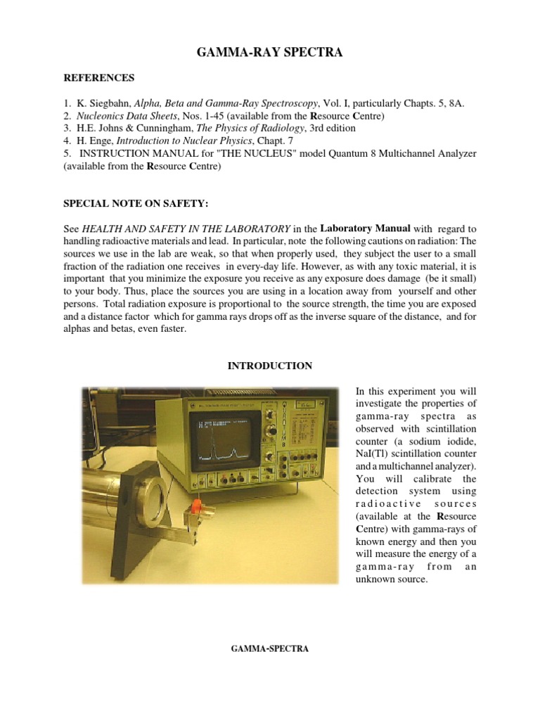 Gamma Ray | PDF | Gamma Ray | Photoelectric Effect