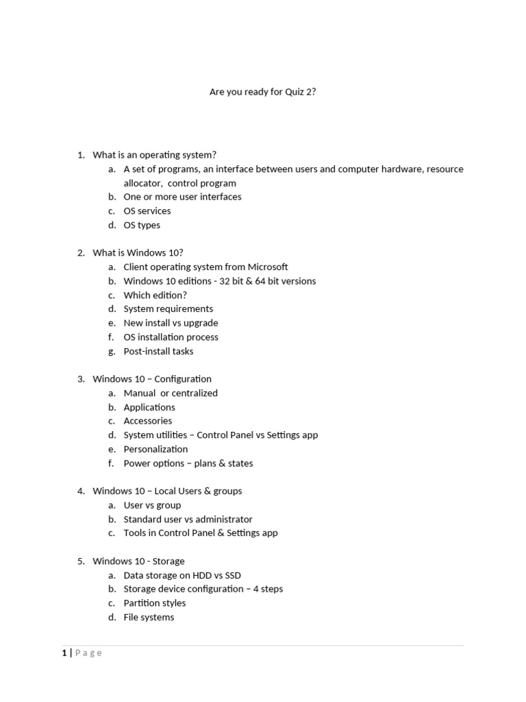 Are You Ready For Quiz 2 | PDF