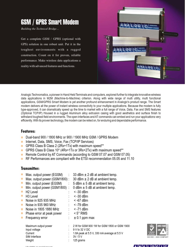 DATA SHEET Smart - Modem | PDF | General Packet Radio Service | Gsm