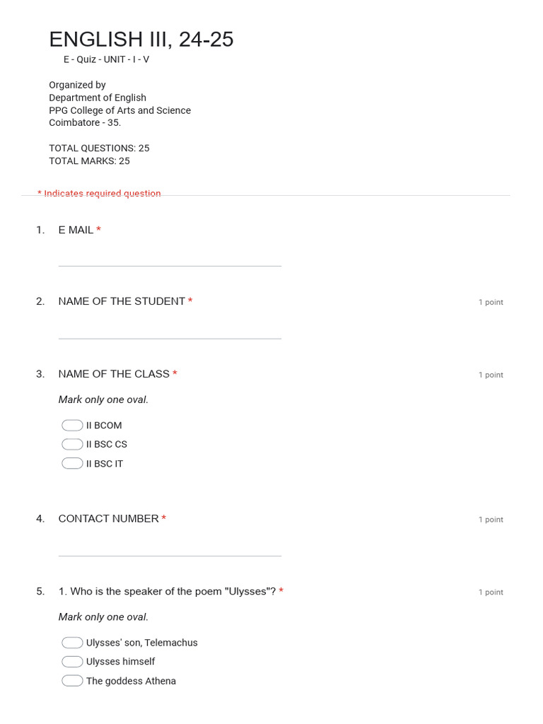 English III - Google Forms | PDF | Orpheus