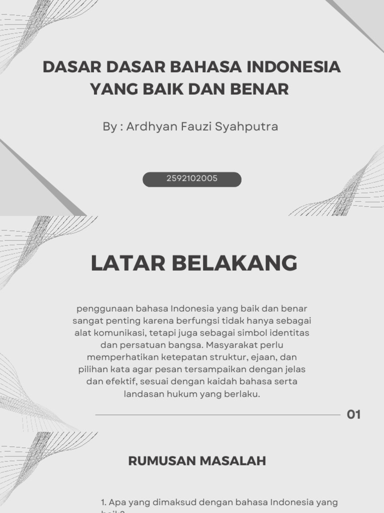 Panduan Bahasa Indonesia Baik dan Benar | PDF