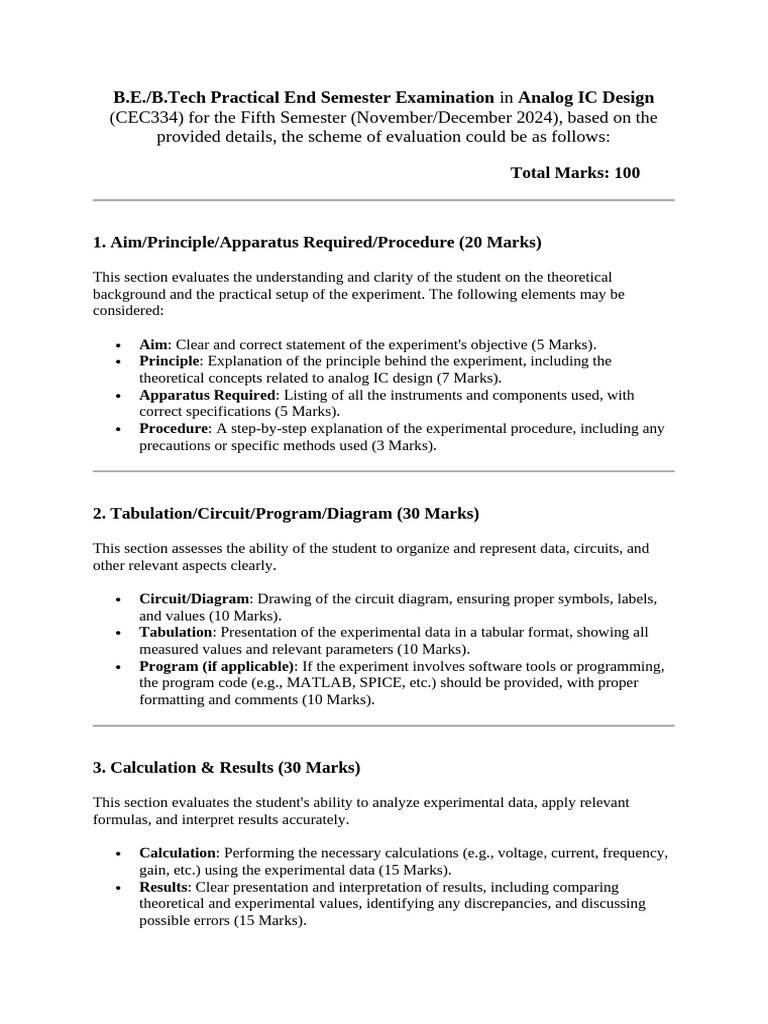 Practical Scheme of Evaluation | PDF | Experiment | Accuracy And Precision