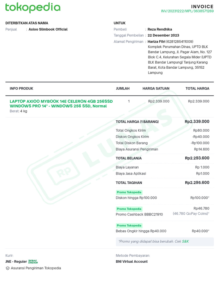 Invoice 3638571269 axio | PDF