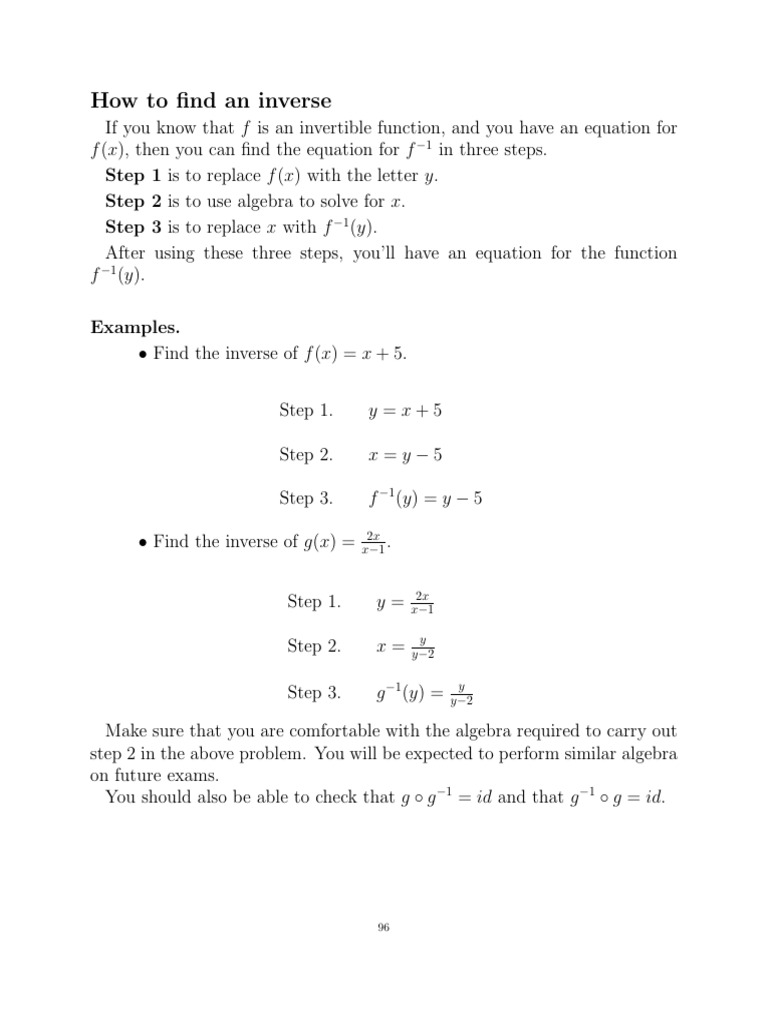 Inverse Functions Annotated | PDF