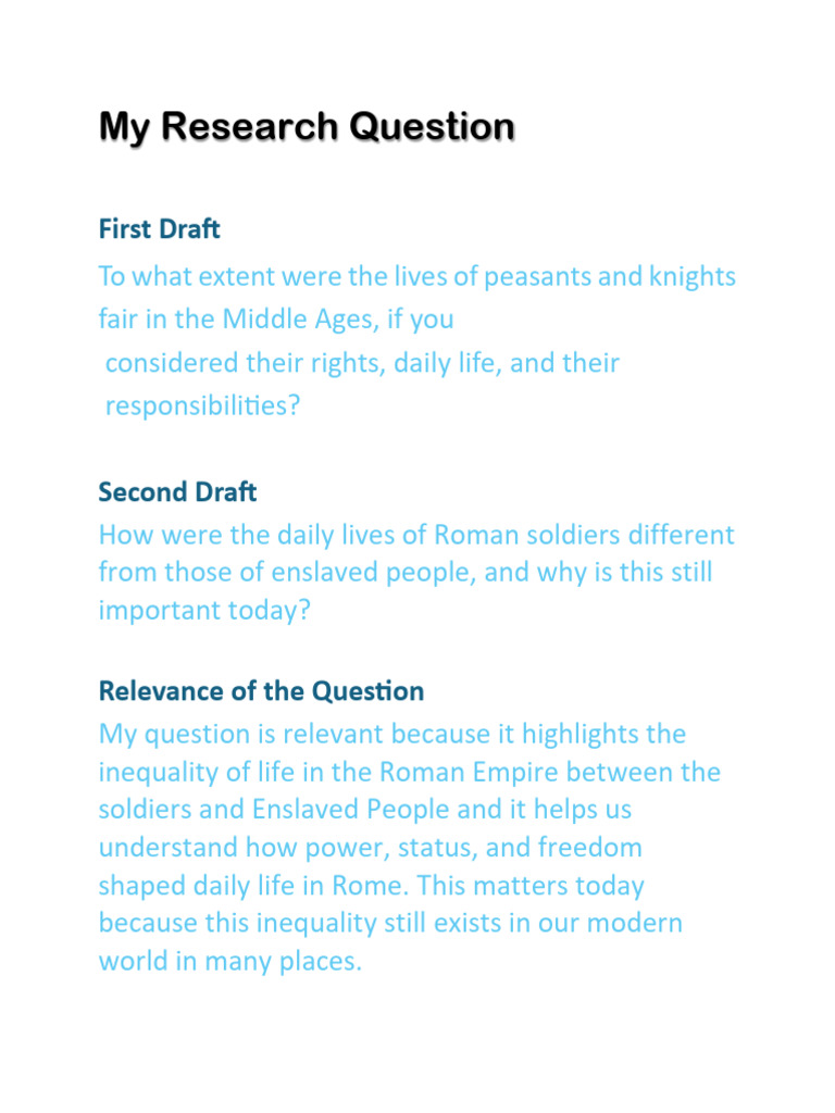 My Research Question Draft 2 INS | PDF