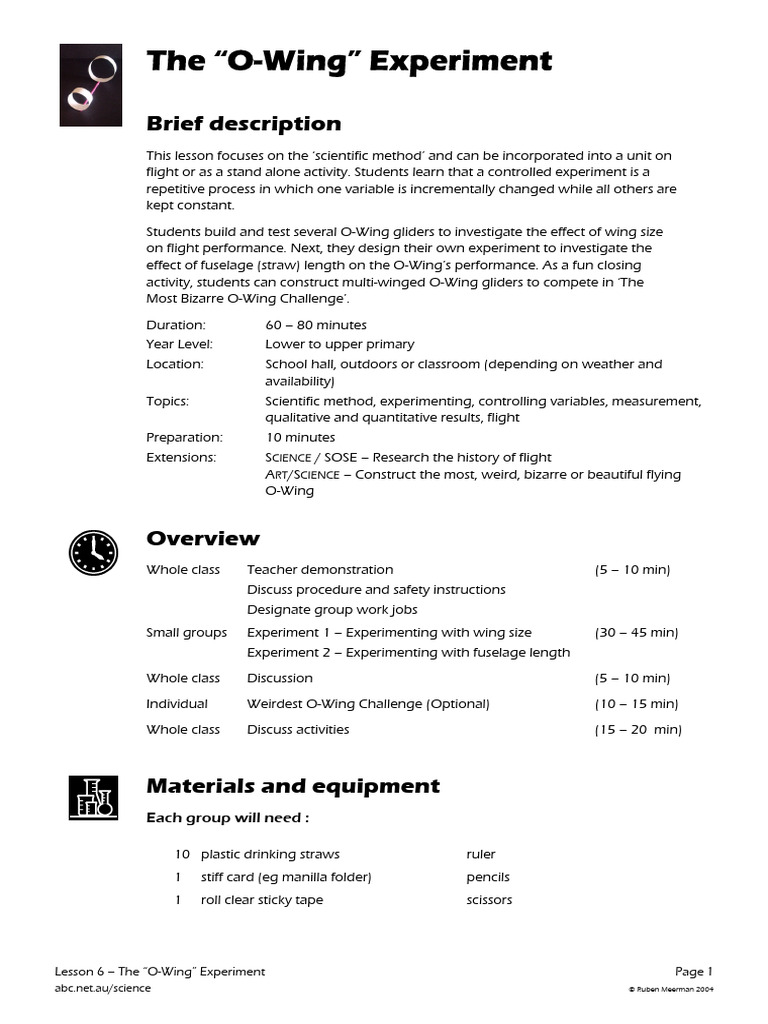 (Template) O-Wing Experiment | PDF | Experiment