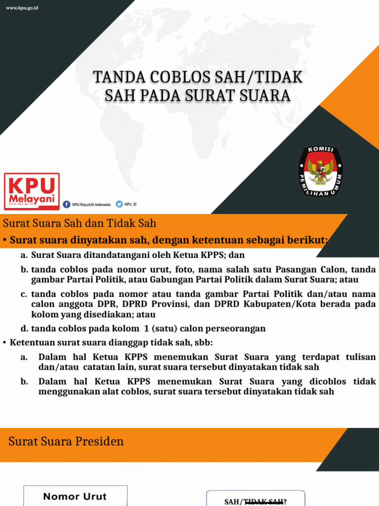 Tanda Coblos Surat Suara Sah Dan Tidak Sah | PDF