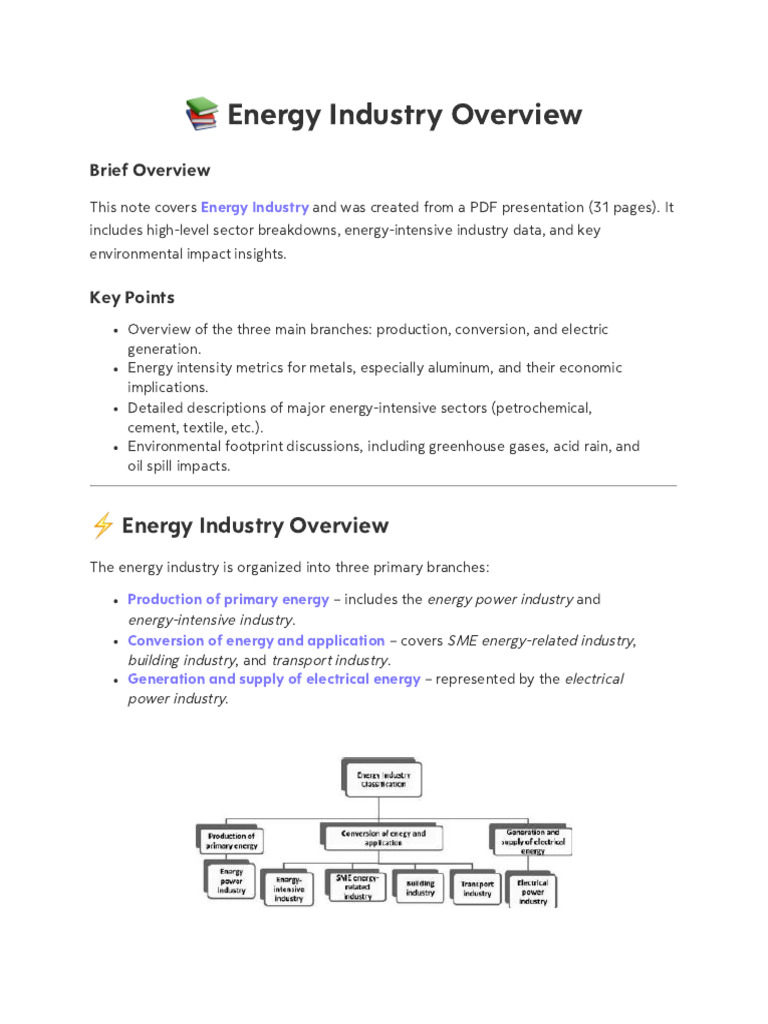 Energy Industry Overview & Insights | PDF | Greenhouse Gas | Oil Spill