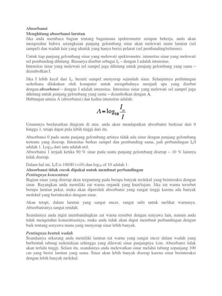 Absorbansi | PDF