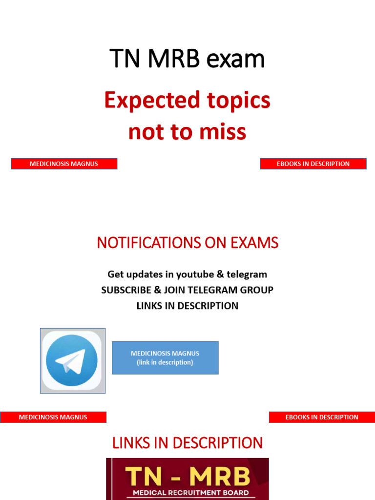 TN MRB Exam: Key Topics Overview | PDF | Medical Specialties | Diseases ...