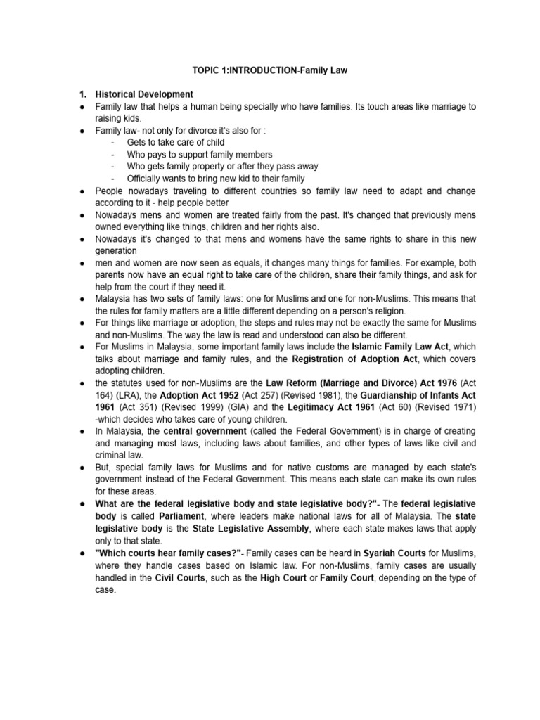 Topic 1_introduction-Family Law | PDF | Marriage | Husband