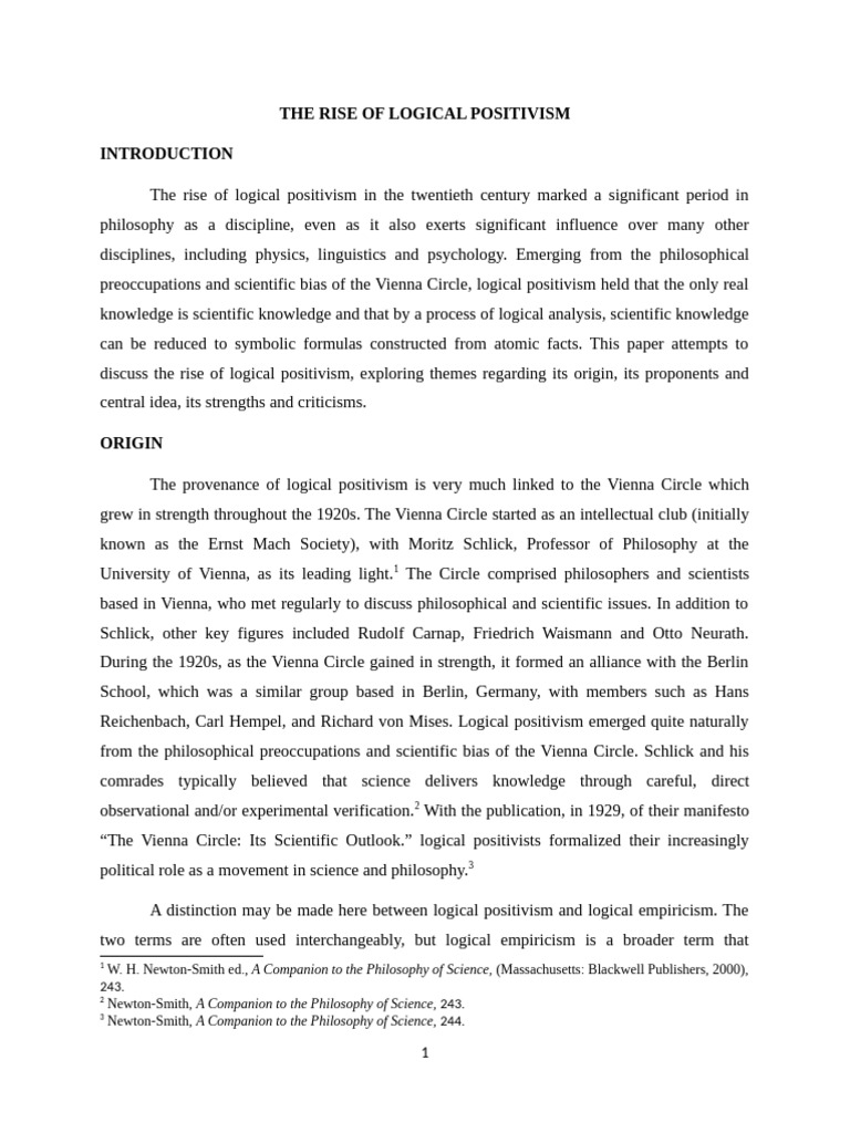 The Rise of Logical Positivism Explained | PDF | Positivism | Empiricism