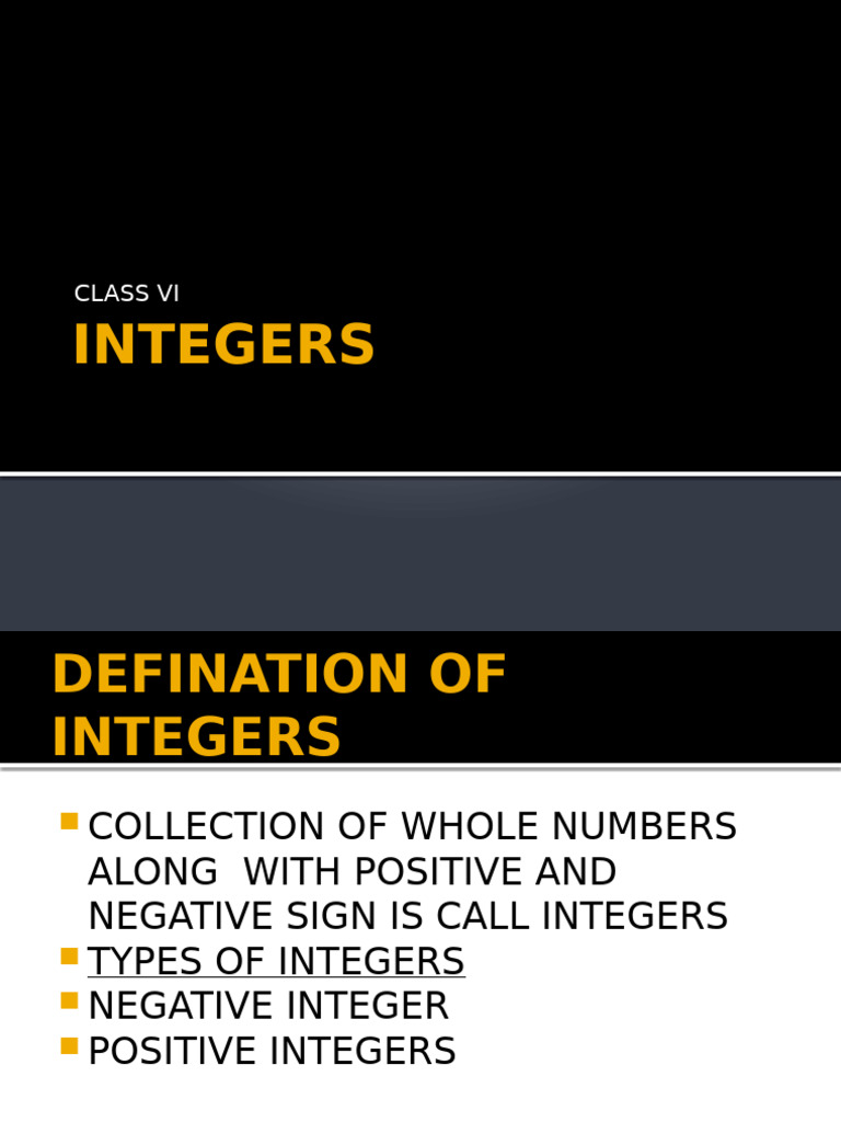 CH 6 PPT On Integers | PDF