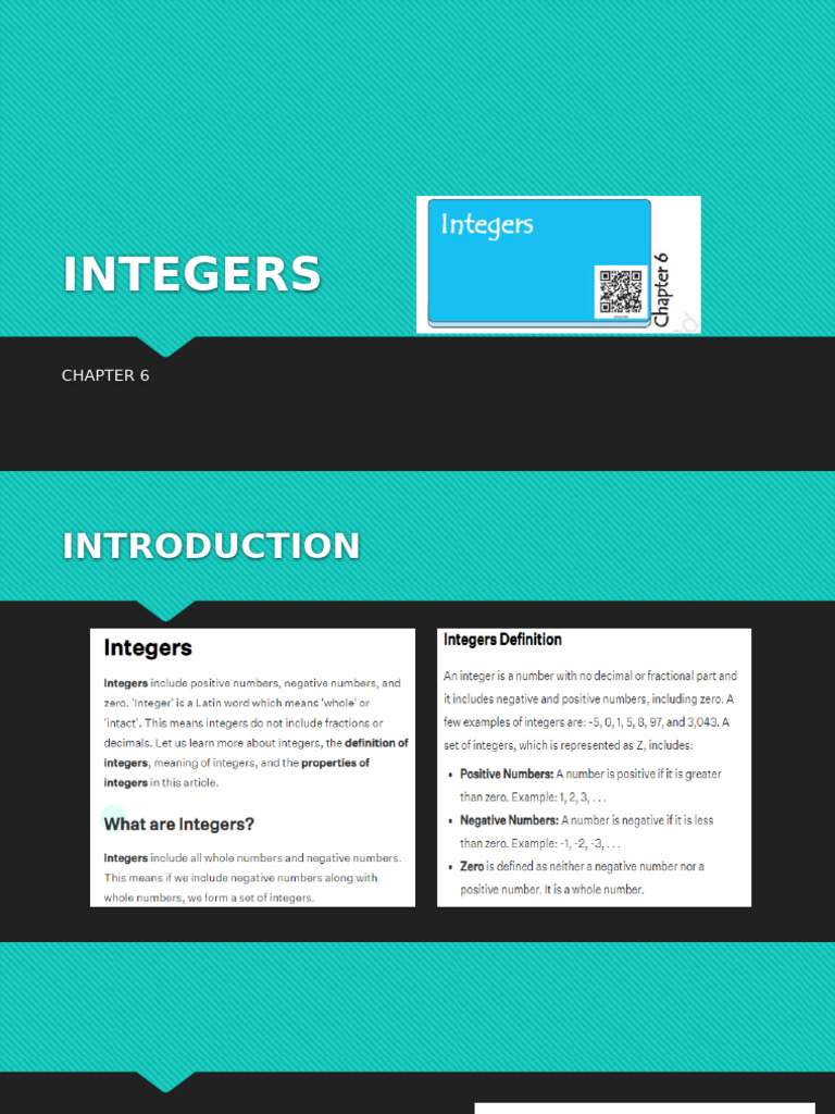 INTEGERS GRADE 6 | PDF