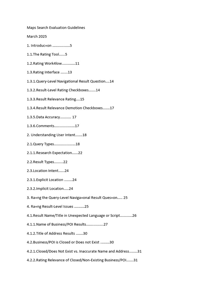 Maps Search Evaluation Guidelines | PDF | Information Retrieval