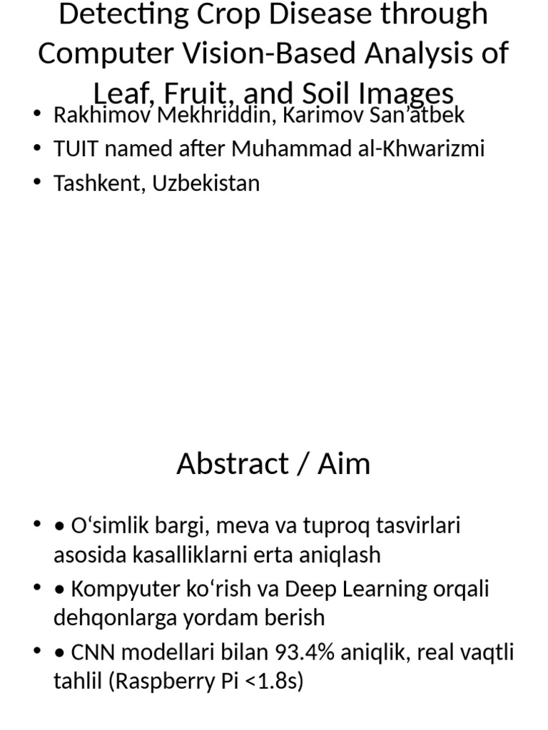 Crop Disease Detection Presentation | PDF