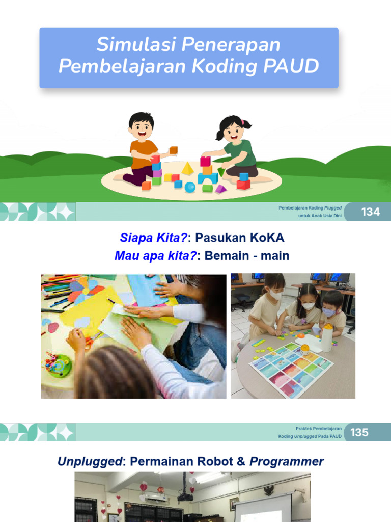Pembelajaran Koding Unplugged PAUD | PDF
