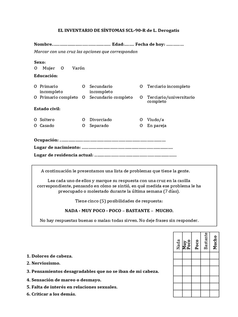Ilide.info Cuestionario de 90 Sintomas Revisado Scl 90 r Pr c9d779bb2679840994ef3a25374861b5 | PDF