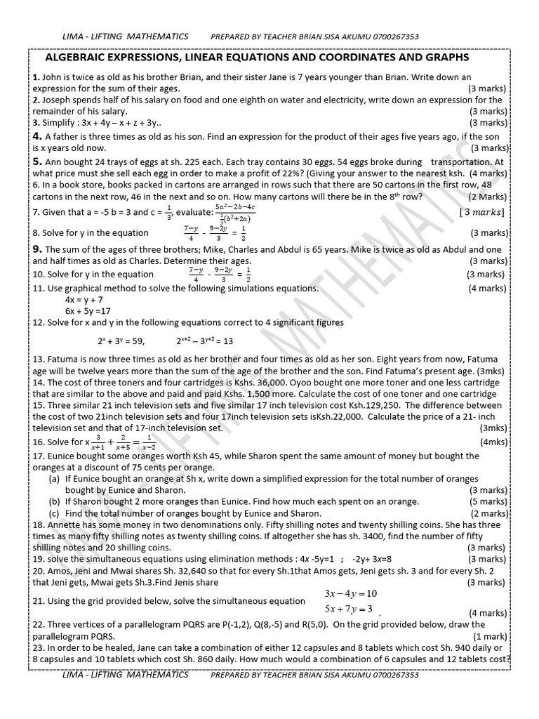 Algebraic Expressions | PDF | Algebra | Mathematics