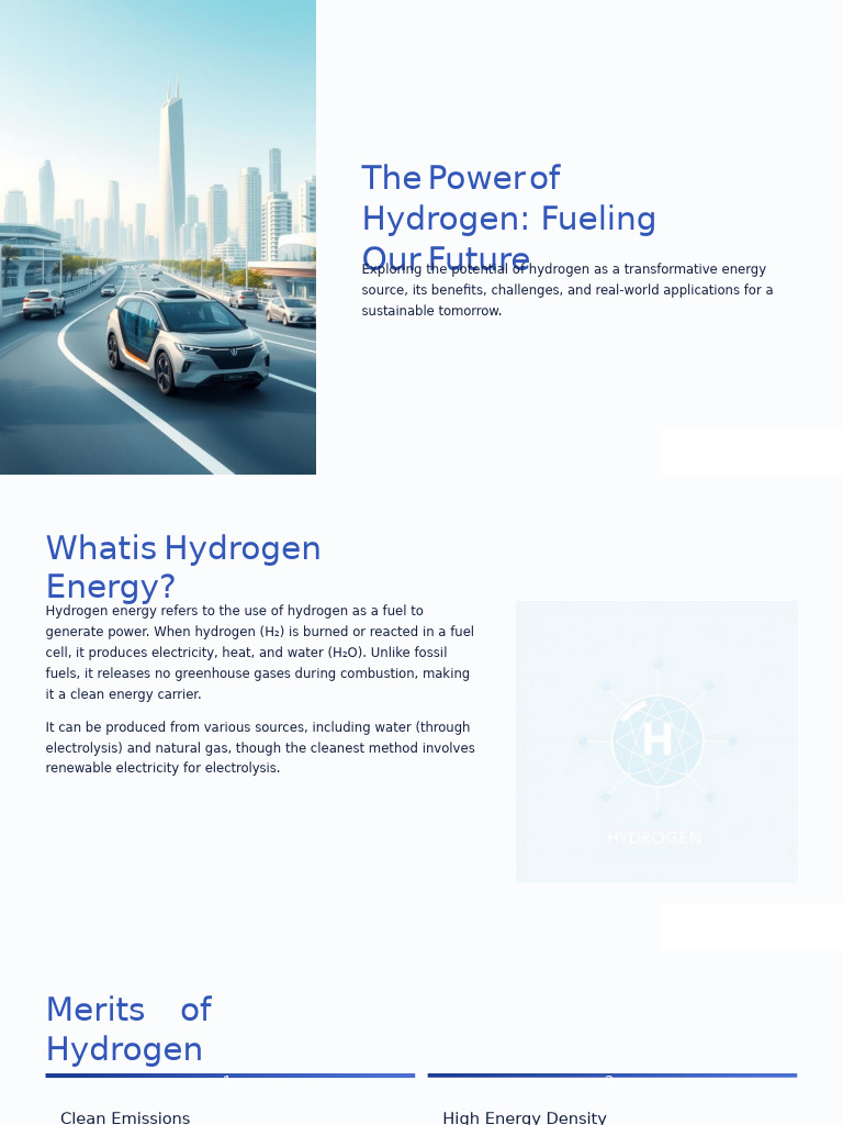 Hydrogen Energy: Future of Clean Power | PDF | Hydrogen Economy | Fuels