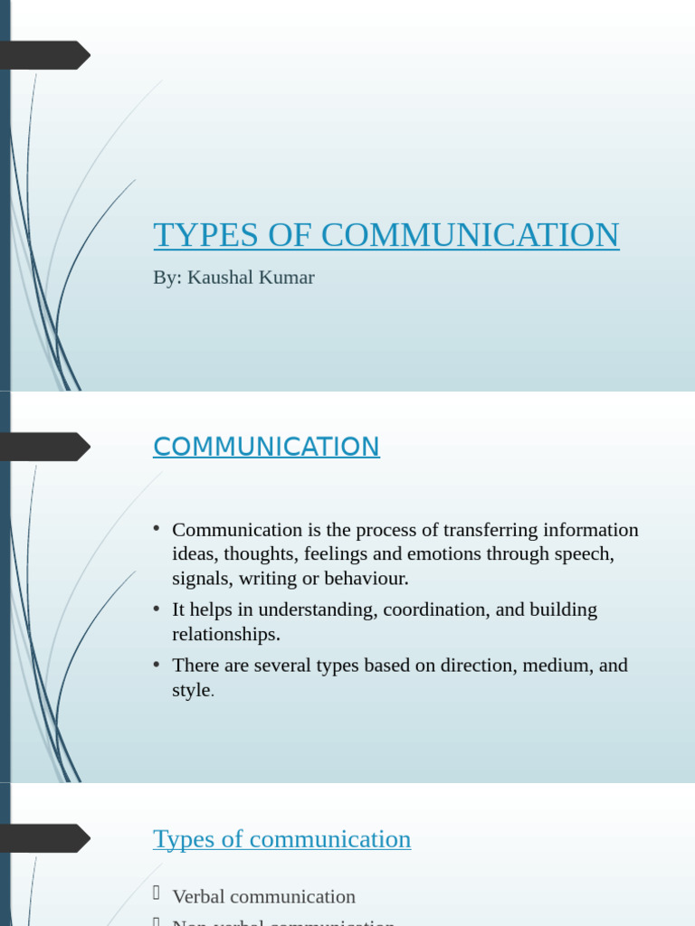 Types of Communication (Kaushal K) | PDF