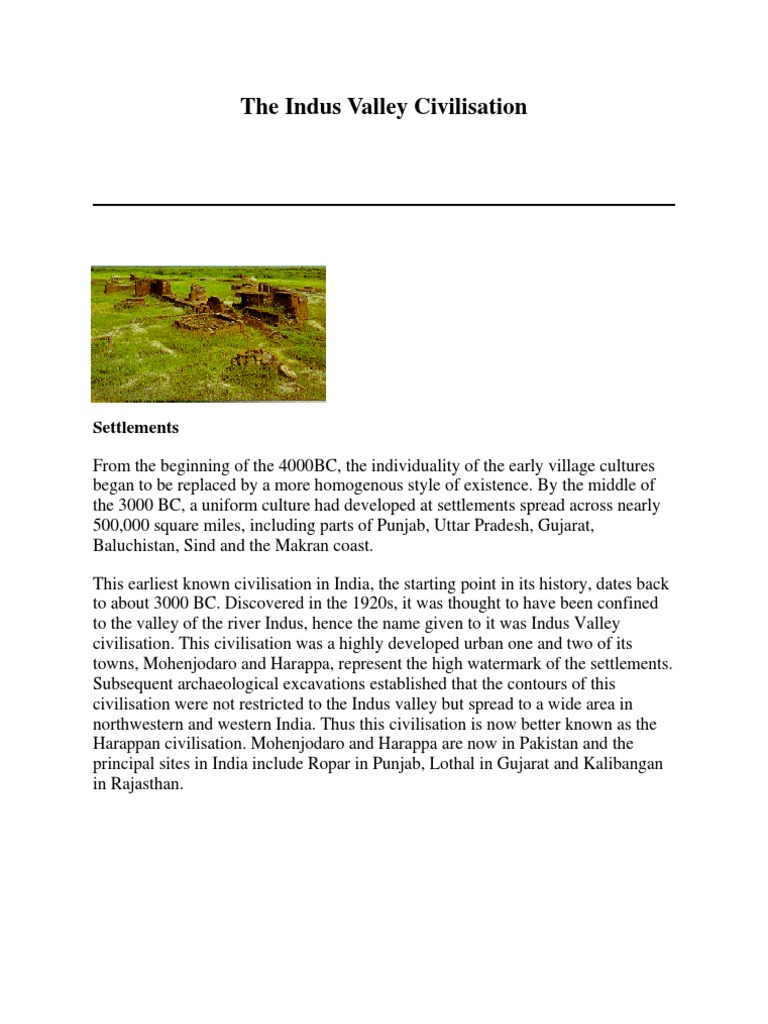 The Indus Valley Civilisation | PDF | Social Science | Classics