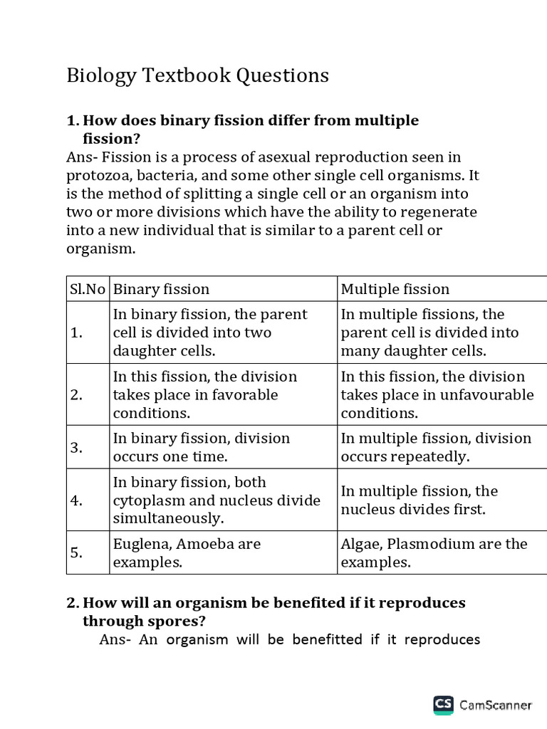 Bio Blue Questions TB | PDF | Reproduction | Spore