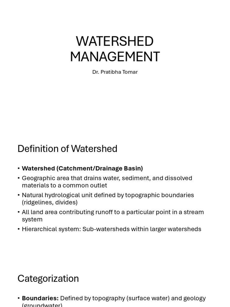 Watershed Management | PDF | Drainage Basin | Agriculture