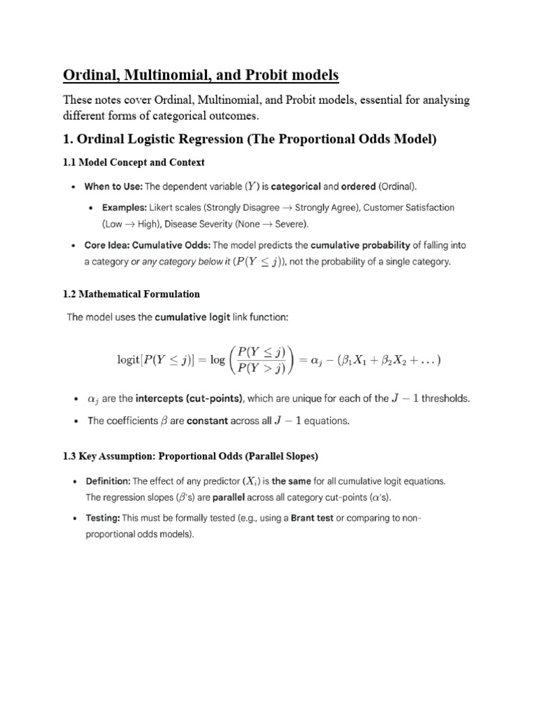 4.1.ordinal Multinomial Probit | PDF | Logistic Regression ...