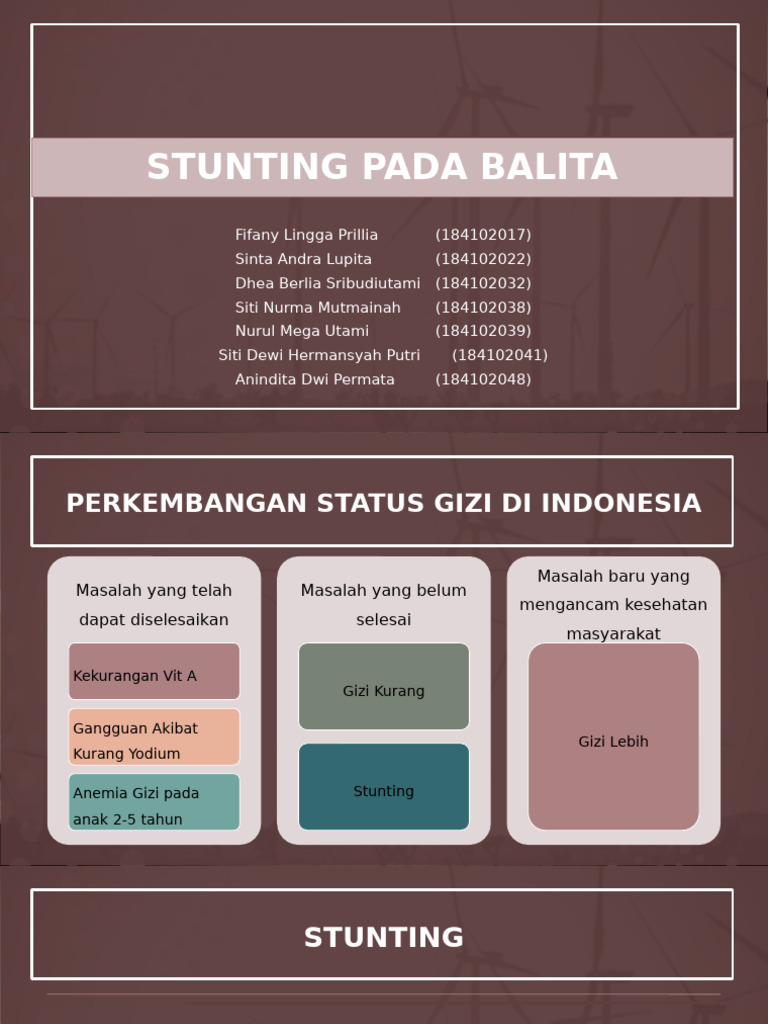 Ppt Stunting Pada Balita | PDF