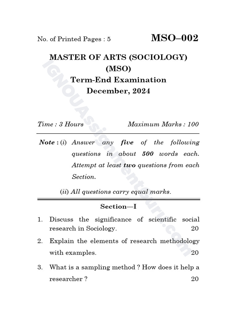 Mso 2 | PDF | Sociology | Methodology