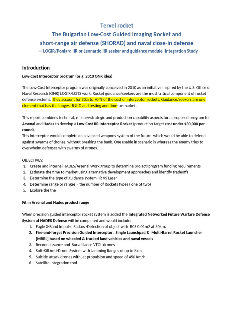 LOGIR - Poniard - Report - Final - NoDiagrams EDITED | PDF | Missile ...